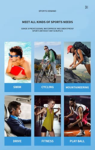 GULSARAYI Bone Conduction Headphones,Open Ear Bluetooth Headphones with Built-in Mic,IP68 Waterproof Wireless Sport Headset for Running Workout Gym Swimming
