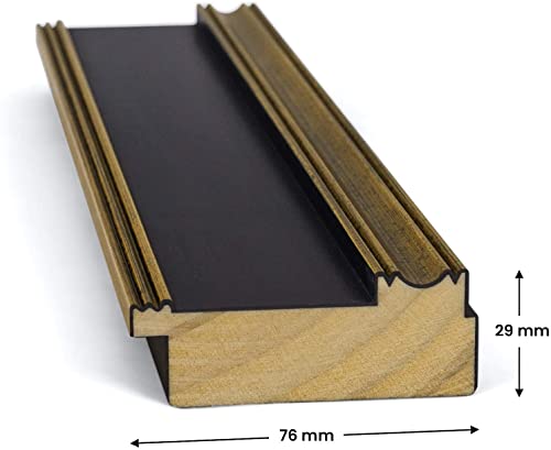 Deco TV Frames - Antique Gold & Black Smart Frame Compatible ONLY with Samsung The Frame TV (65", Fits 2021-2023 Frame TV)