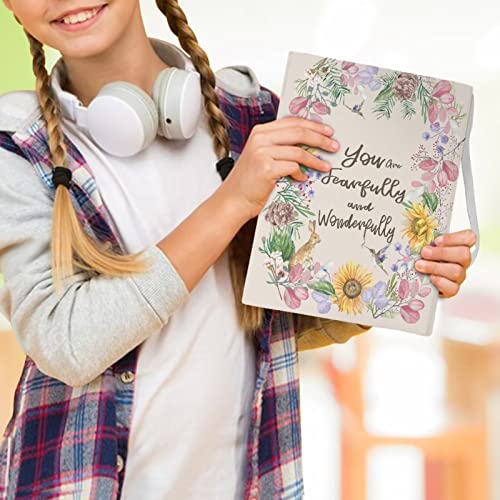 Flashideas Flowers and Rabbit Book Sleeve Protector for Bookwarm Lightweight Book Cover Protector for Paperbacks or Hardcover Books and Journals Gifts for Son Daughter