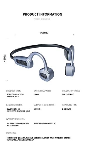 GULSARAYI Bone Conduction Headphones,Open Ear Bluetooth Headphones with Built-in Mic,IP68 Waterproof Wireless Sport Headset for Running Workout Gym Swimming