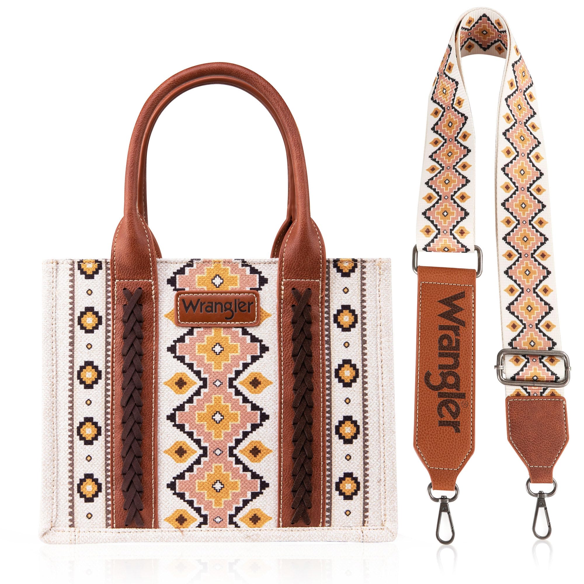 Wrangler Purse for Women Boho Aztec Tote Bag Hobo Shoulder Top Handle Handbags with Wide Guitar Strap Fall Collection Gift XY6 WG2202-8120SCF