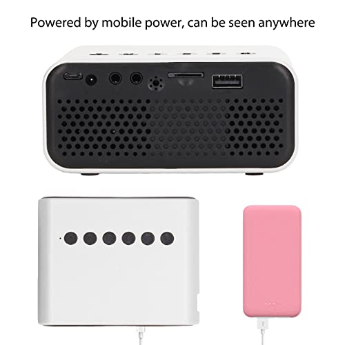 Mini Projector, HD LED Micro Mobile Phone Same Screen, 110x90x50mm Portable Projector for Laptop TV Phone Tablet(White)