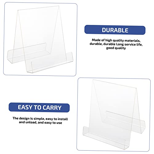VILLFUL 1pc Acrylic Bookend Foldable Bookshelf Metal Brackets Adjustable Bookends Heavy Duty Book Ends Clear Magazine Holder Desk Book Stand Bookstore Tabletop Bookend Acrylic Book Support
