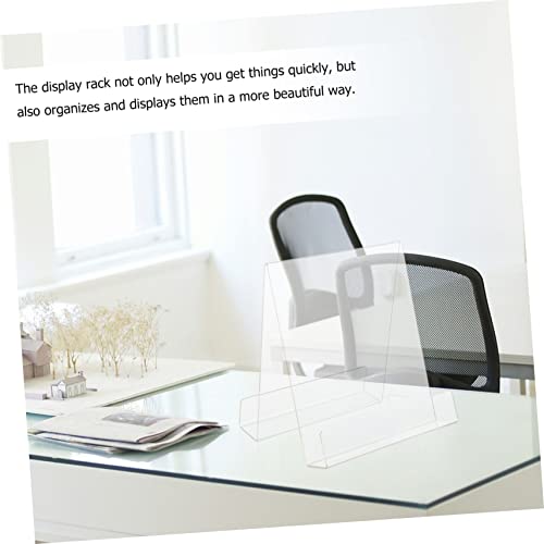 VILLFUL 1pc Acrylic Bookend Foldable Bookshelf Metal Brackets Adjustable Bookends Heavy Duty Book Ends Clear Magazine Holder Desk Book Stand Bookstore Tabletop Bookend Acrylic Book Support