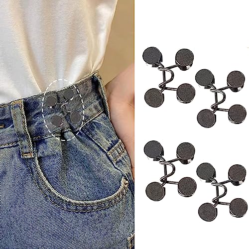 Adjustable Jeans Button Pin,No Need to Sew Jeans Button Needles,Waist Jeans Button Tightener for Women Man. (Gun)