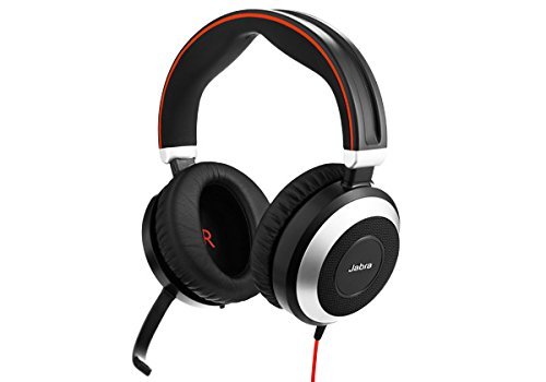 Jabra Evolve 80 - Professional Stereo Noise Cancelling Wired Headset/Music Headphones - MS (Renewed)