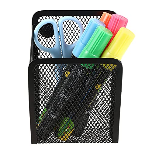 Sanpaint Magnetic Pencil Holder,Mesh Stainless Steel Pen Basket, Metal Writing Utensil Storage Organizer for Whiteboard,Blackboard,Kitchen, Locker, Home, or Office