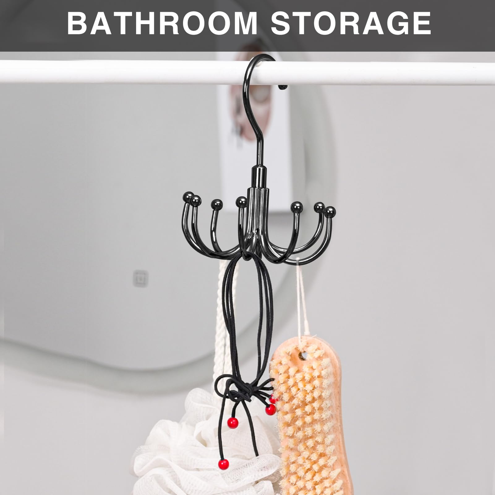 Lunies Belt Hanger for Closet 2-Pack, Tie and Belt Organizer for Closet, Metal Tie Rack, Bra Hanger Organizer, Hanging Belt Holder Storage for Closet, Scarf, Bra, Purse, Hat (Black)