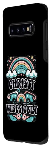 Galaxy S10 CHRISTY Vibes Only Cute Retro Girls CHRISTY Name Case