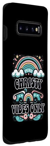 Galaxy S10 CHRISTY Vibes Only Cute Retro Girls CHRISTY Name Case