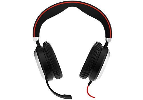 Jabra Evolve 80 - Professional Stereo Noise Cancelling Wired Headset/Music Headphones - MS (Renewed)