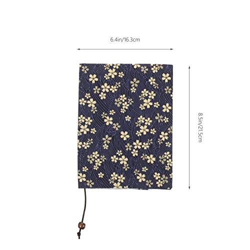NUOBESTY Books Sleeves Flower Pattern Book Cover Washable Book Protector Book Pouch Fabric Paperback Cover Padded Case Blue