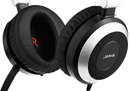 Jabra Evolve 80 - Professional Stereo Noise Cancelling Wired Headset/Music Headphones - MS (Renewed)
