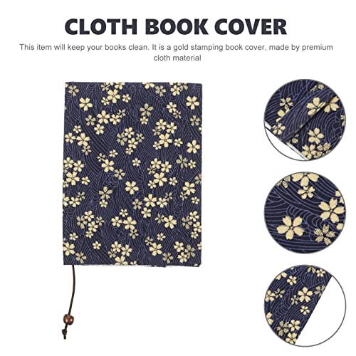 NUOBESTY Books Sleeves Flower Pattern Book Cover Washable Book Protector Book Pouch Fabric Paperback Cover Padded Case Blue