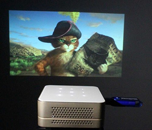 Ivation Pro3 Portable Rechargeable Smart DLP Projector β Streams via HDMI/MHL & USB Connections, Wi-Fi, Bluetooth β Compatible with DLNA, Miracast, Airplay Wireless Mirroring for iOS & Android - Gray