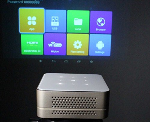 Ivation Pro3 Portable Rechargeable Smart DLP Projector β Streams via HDMI/MHL & USB Connections, Wi-Fi, Bluetooth β Compatible with DLNA, Miracast, Airplay Wireless Mirroring for iOS & Android - Gray