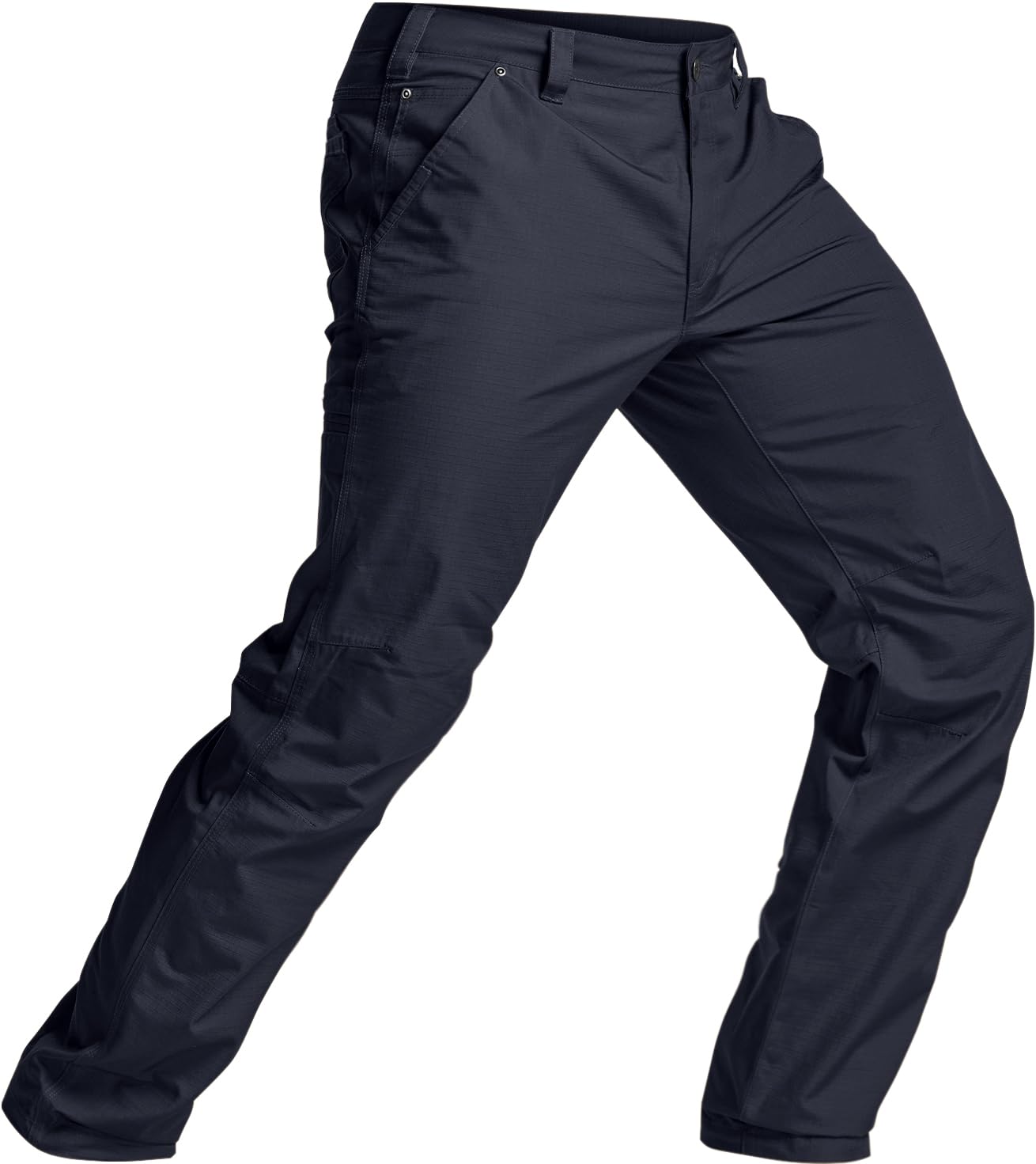 CQR Men's Ripstop Work Pants, Water Resistant Tactical Pants, Outdoor Utility Operator EDC Straight/Cargo Pants, Straight Police Navy, 44W x 30L