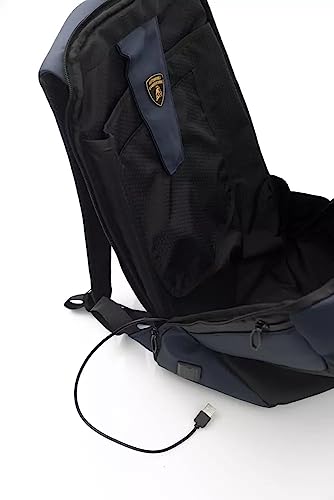 Automobili Lamborghini Blue Nylon Men's Backpack