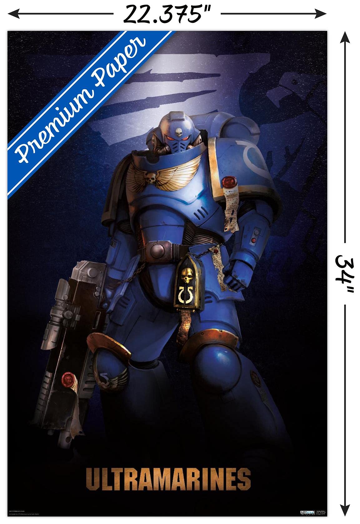 Trends International Warhammer 40K - Ultramarine Wall Poster, 34L x 22.4W, Premium Unframed Version