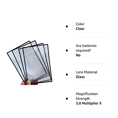 4pcs Page Magnifier for Reading, 3X Magnifying Lens Sheet/Bookmark Flat Magnifier Lenses Lay on Page, Magnifying Fine Print, Flexible Lens, by HYMAOME