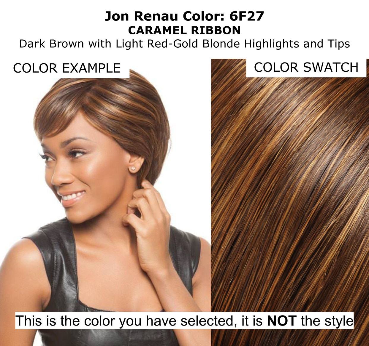 BUNDLE - 5 Items: Naomi Heat Friendly Synthetic Wig by Jon Renau, Christy's Wigs Q & A Booklet, HD Smooth Detangler, Synthetic Shampoo & Wide Tooth Comb - Color: 6F27