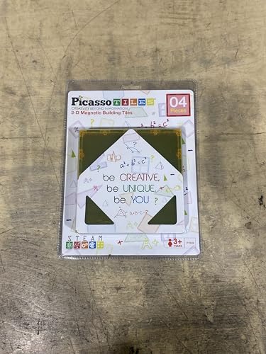 PicassoTiles Magnetic Building Block Large Square Shape Magnet Tiles Construction Toy STEM Learning Kit Educational Playset Playboard Pretend Play Stacking Blocks Child Brain Development PTE09