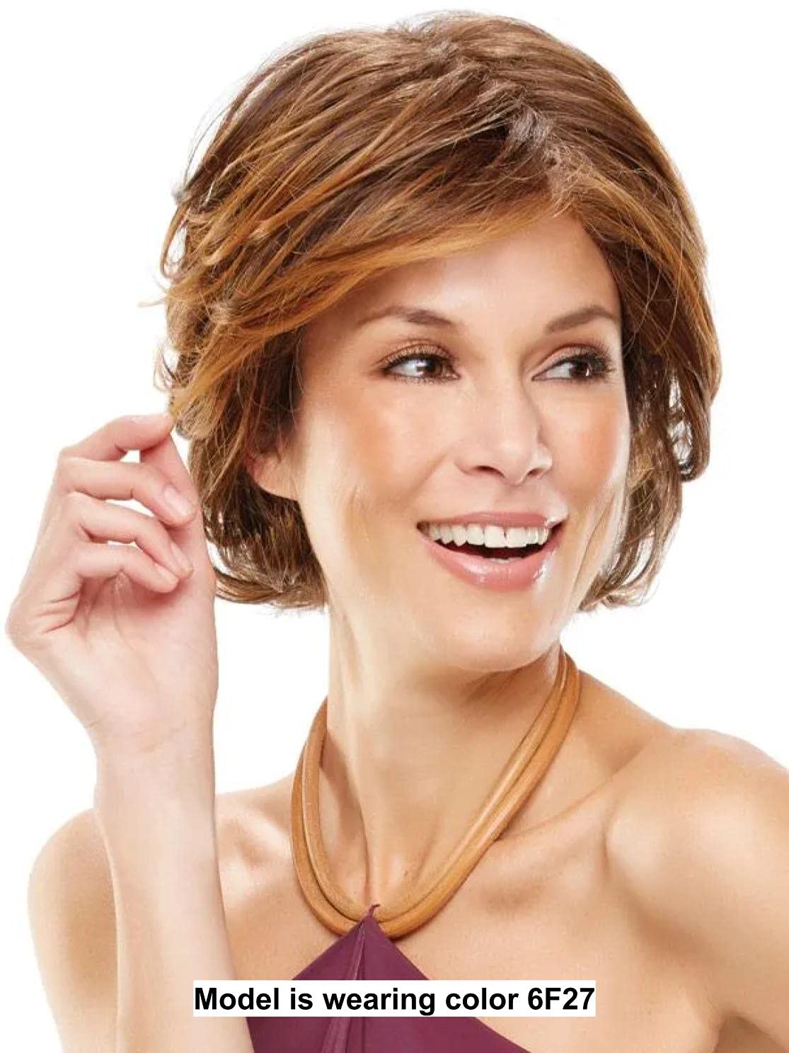 BUNDLE - 5 Items: Naomi Heat Friendly Synthetic Wig by Jon Renau, Christy's Wigs Q & A Booklet, HD Smooth Detangler, Synthetic Shampoo & Wide Tooth Comb - Color: 6F27