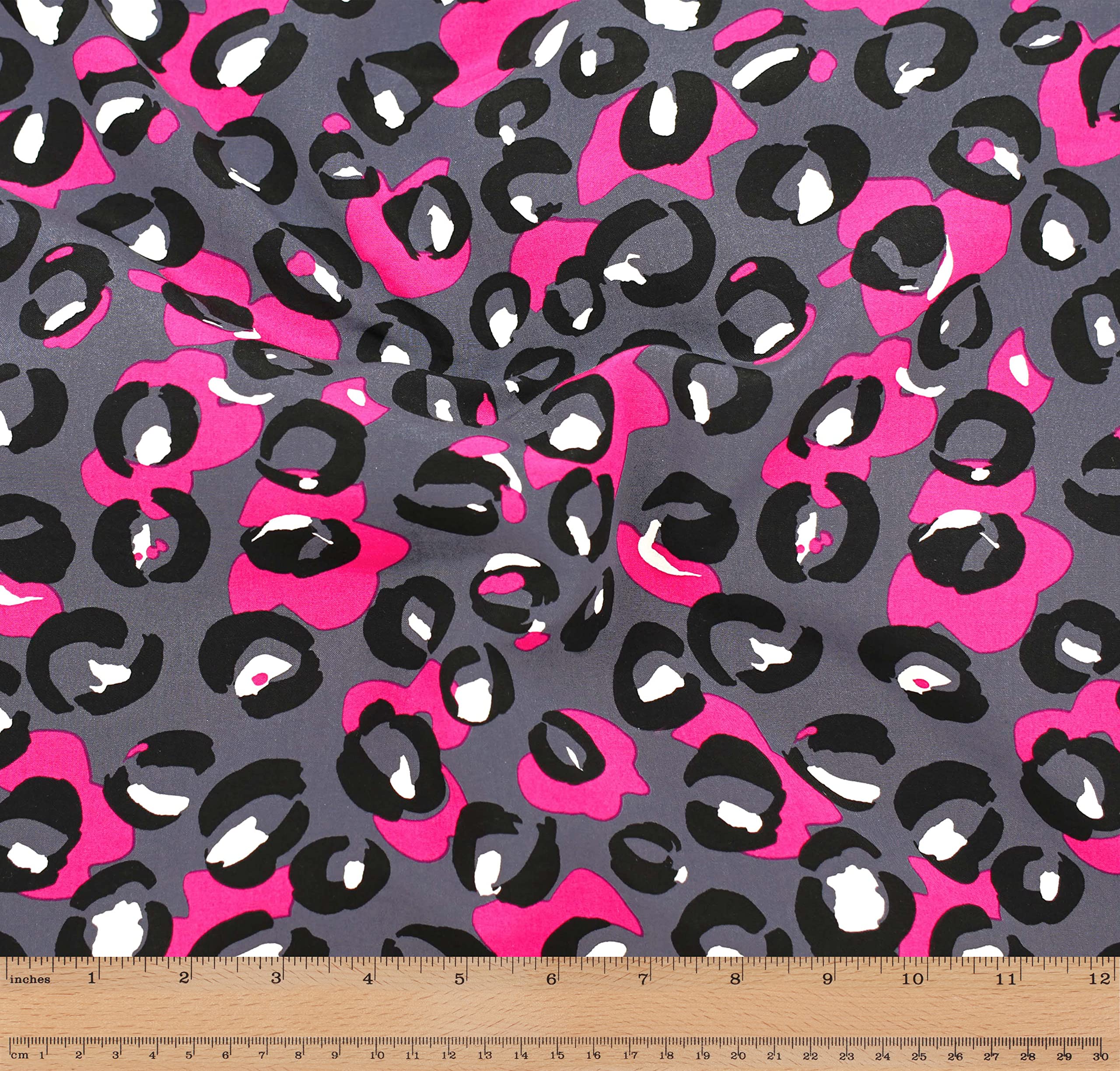 Telio Picasso Poplin PRT 5 Yard Precut, Ink/Fuchsia