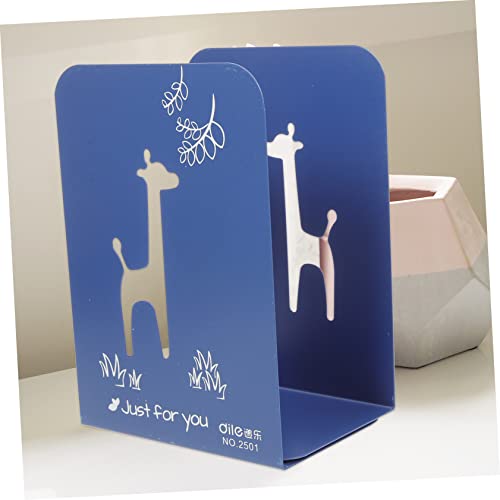 Operitacx 8 Pcs Book Stand Office Decor Office Bookshelf Desktop Decor Metal Bookstand Books Support Convenient Book Ends File Book Stands Study Book Organizer Crafted Book Stands Iron Blue