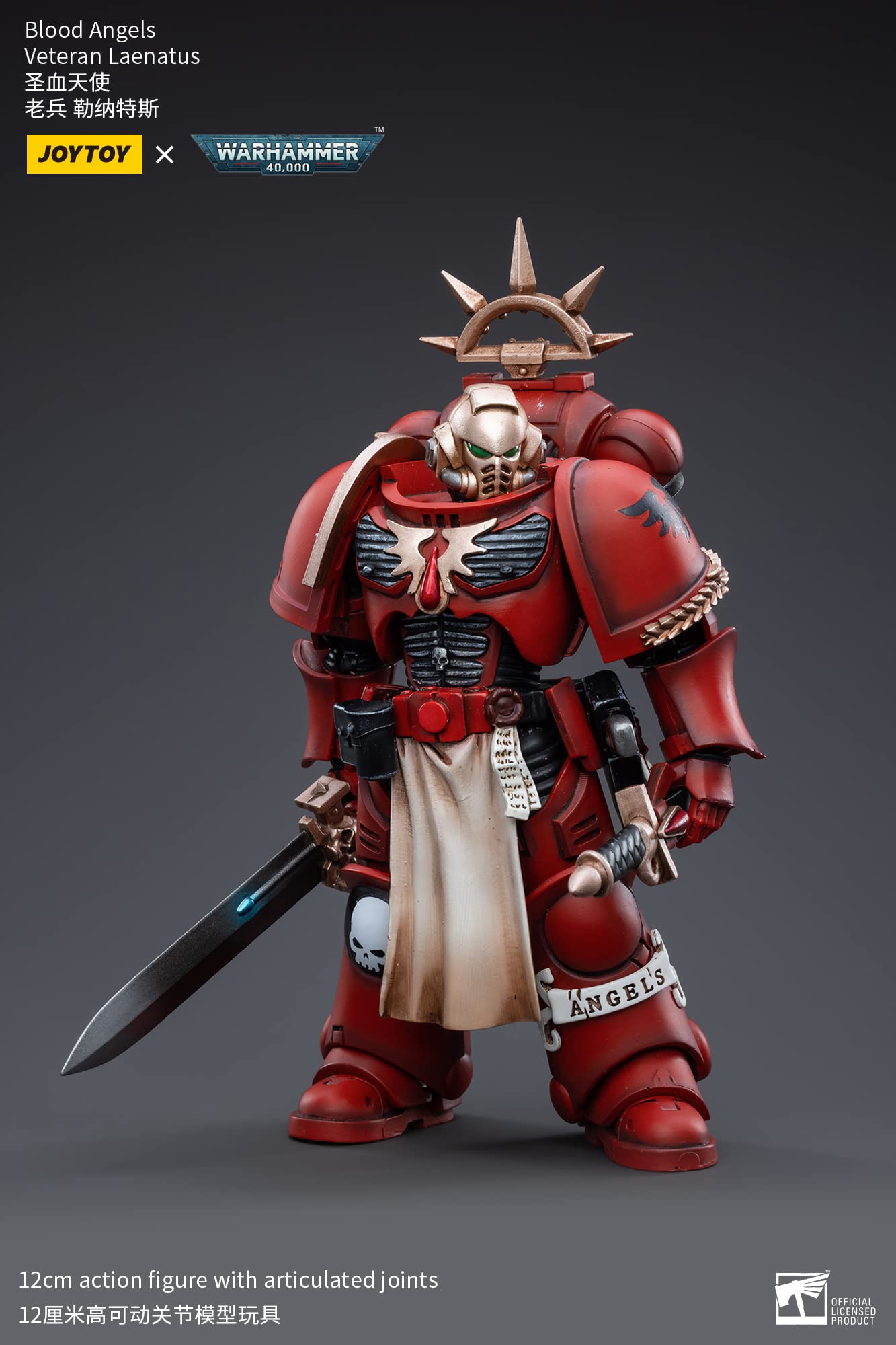 BLOOMAGE JOYTOY (BEIJING) TECH Warhammer 40k: Blood Angels Veteran Laenatus 1:18 Scale Figure