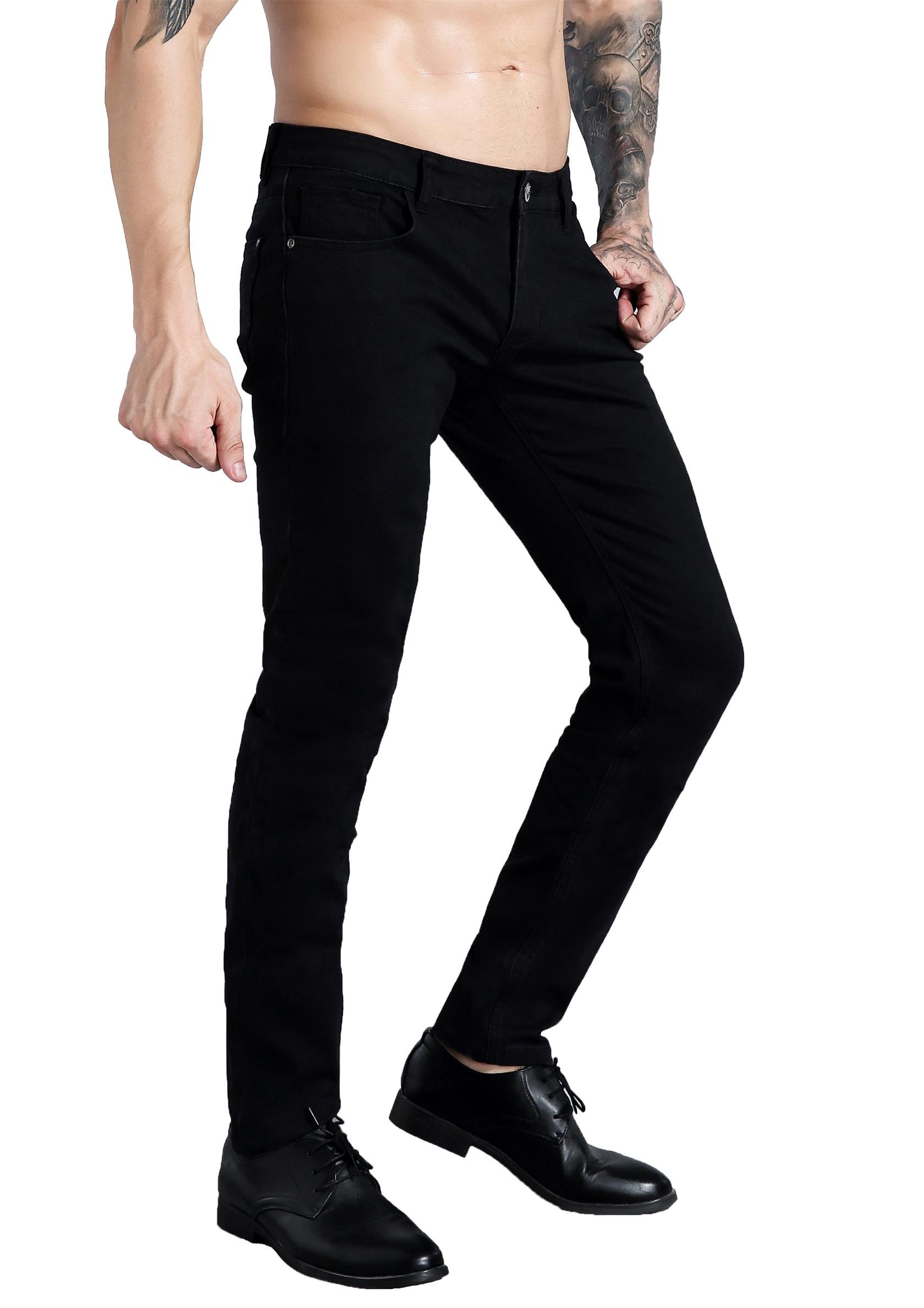 ZLZ Men's Skinny Slim Fit Stretch Comfy Fashion Jeans Pants, Casual Black Pants for Men Size 32