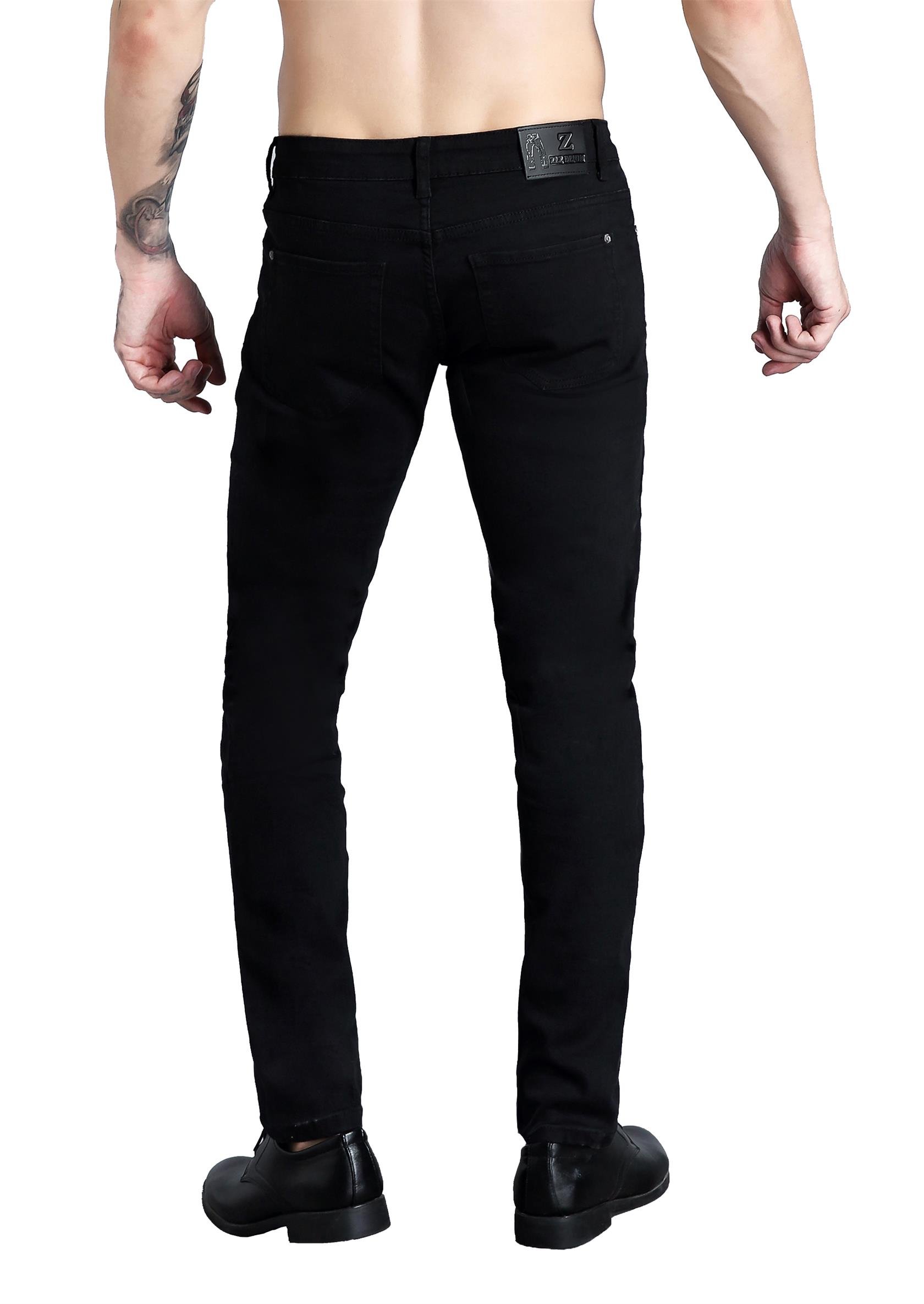 ZLZ Men's Skinny Slim Fit Stretch Comfy Fashion Jeans Pants, Casual Black Pants for Men Size 32