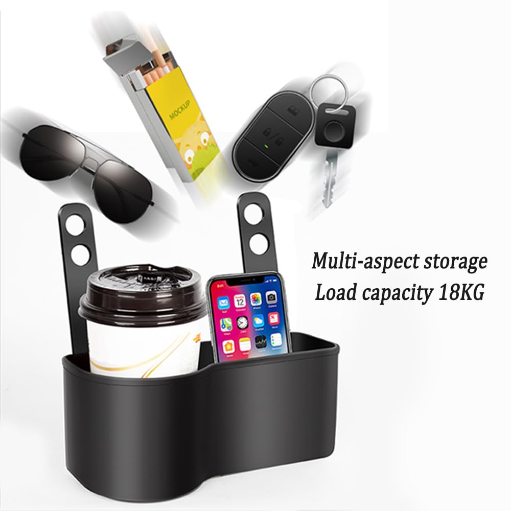 2 in 1 Car Seat Back Organizer with 3.2" Cup Holder,Multifunction Car Headrest Seat Back Organizer for Drink Food Tray,Universal Headrest Cup Holder for Most Cars Trucks SUVs