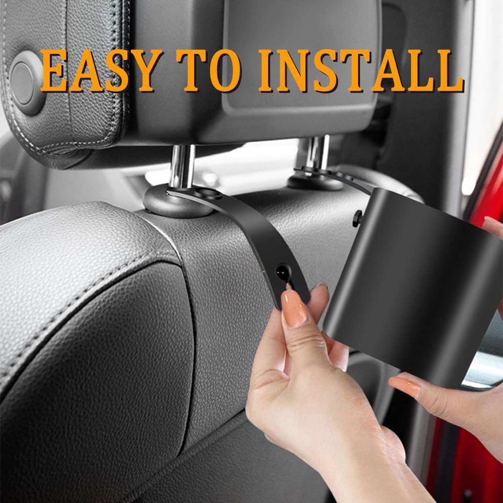 2 in 1 Car Seat Back Organizer with 3.2" Cup Holder,Multifunction Car Headrest Seat Back Organizer for Drink Food Tray,Universal Headrest Cup Holder for Most Cars Trucks SUVs