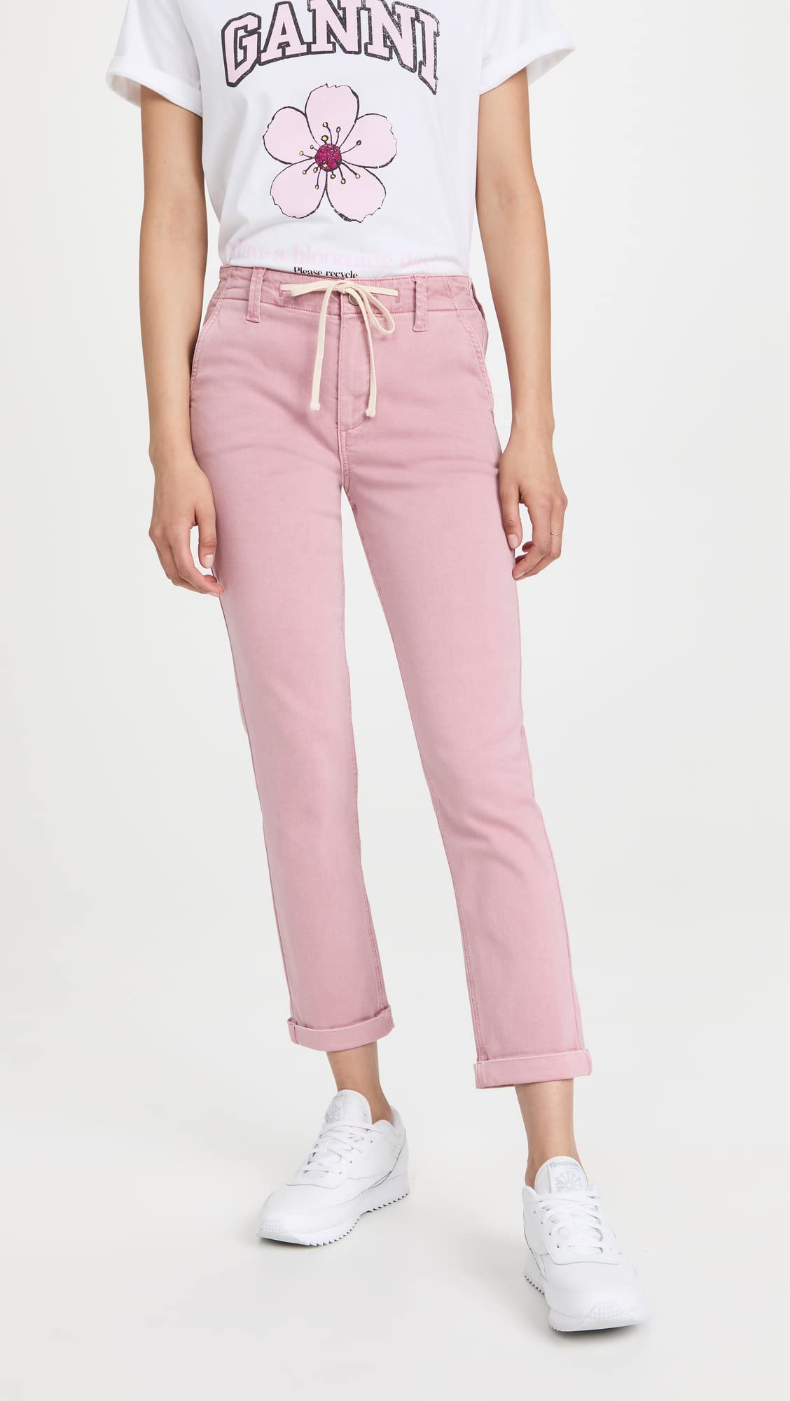 PAIGE Women's Christy high Rise Drawstring Tapered Pant in Vintage Muted Mauve, 33