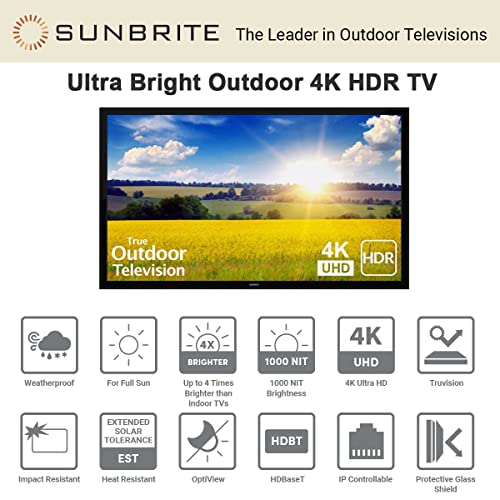 SunBrite 49-inch Outdoor Television 4K with HDR - Pro 2 Series - for Full Sun SB-P2-49-4K-BL
