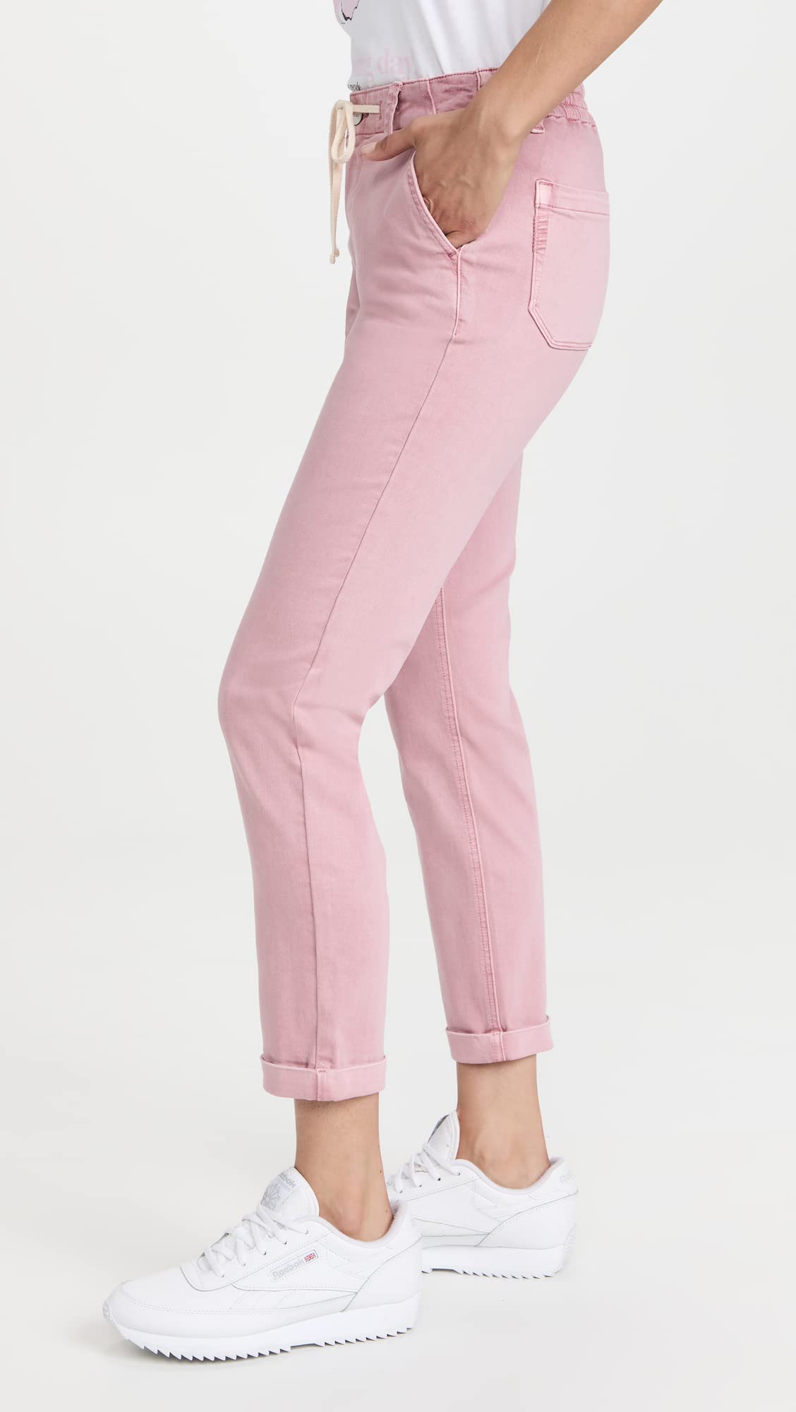 PAIGE Women's Christy high Rise Drawstring Tapered Pant in Vintage Muted Mauve, 33