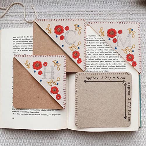 26 Letters Elegant Personalized Hand Embroidered Corner Bookmark Four Seasons Fun Bookmark Decoration Handmade Custom Letter Bookmark Hand Stitched Corner Bookmark