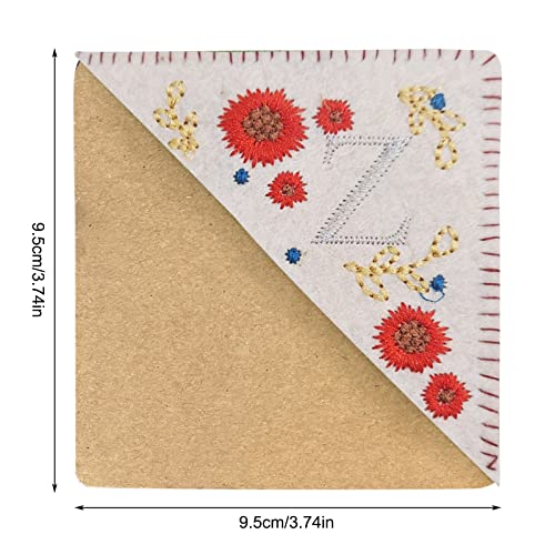 26 Letters Elegant Personalized Hand Embroidered Corner Bookmark Four Seasons Fun Bookmark Decoration Handmade Custom Letter Bookmark Hand Stitched Corner Bookmark