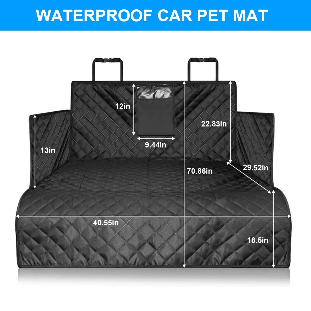 Cargo Liner for Pet, Waterproof Non-Slip Durable Dog Cargo Cover Mat Universal for Cars, SUV, Minivan with Bumper Flap Protector, Large Size