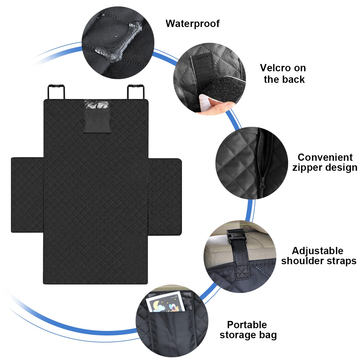 Cargo Liner for Pet, Waterproof Non-Slip Durable Dog Cargo Cover Mat Universal for Cars, SUV, Minivan with Bumper Flap Protector, Large Size