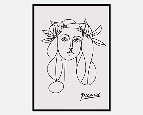 Wall Art Print Picasso Portrait of Francoise Gilot Art Print | Pablo Picasso Woman Sketch, Picasso Lithograph Line Drawing, Vintage Exhibition Poster #PP23 11x17 Inches