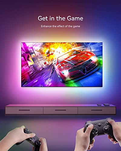 HDMI Sync TV LED Backlights, Immersion TV Strip Lights with HDMI 2.0 Sync Box, Sync with TV and Music, 4K HDR Support, Work with Alexa & Google Assistant, App Control Rope Lights for 55-65'' TV PC