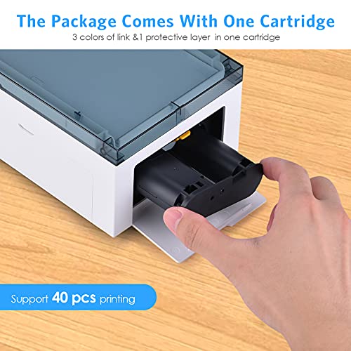 Liene Photo Printer Paper & Cartridge, Cartridge Refill & Photo Paper- 40 Pack