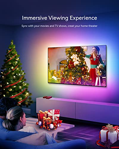 HDMI Sync TV LED Backlights, Immersion TV Strip Lights with HDMI 2.0 Sync Box, Sync with TV and Music, 4K HDR Support, Work with Alexa & Google Assistant, App Control Rope Lights for 55-65'' TV PC