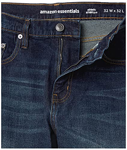 Amazon Essentials Men's Athletic-Fit Stretch Jeans - Dark Wash, 33W x 32L