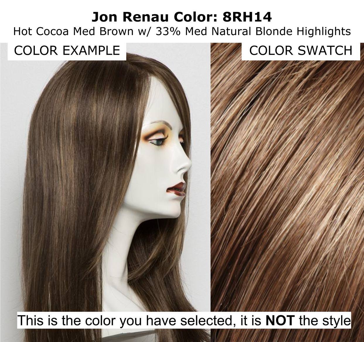 Bundle - 4 items: Evan Wig by Jon Renau, Christy's Wigs Q & A Booklet, BeautiMark Synthetic Shampoo & Wide Tooth Comb - Color: 8RH14