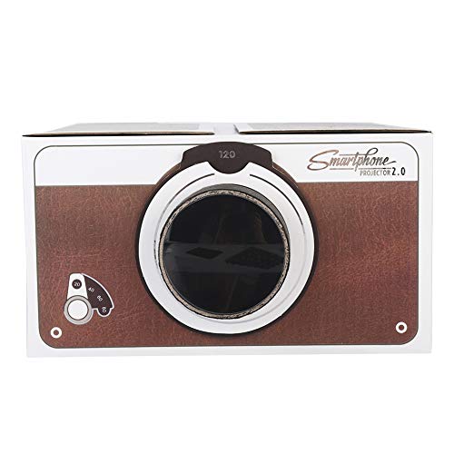 Mini Projector Simple Assemble for Home Theater,DIY Smartphone Fashionable Projector Providing 8X Image Magnification,Compatible with Smartphone, TV Stick, Games