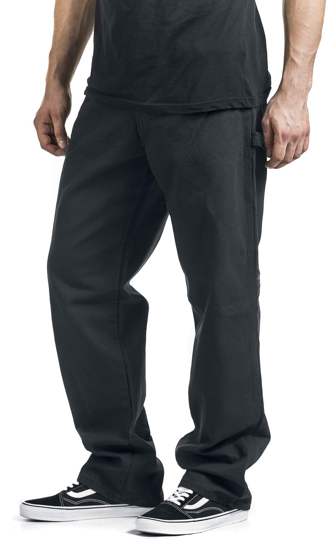 Dickies Men's Relaxed Fit Straight-Leg Duck Carpenter Jean, Black, 34W x 30L