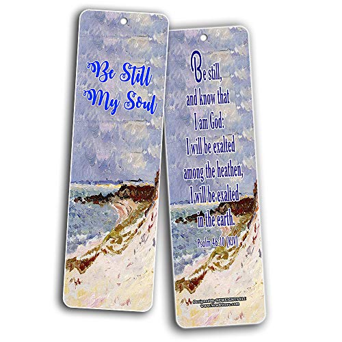 Be Still My Soul Religious Bookmarks Cards (60-Pack) - Stocking Stuffers for Men Women Baptism, Youth Group, Cell Group, VBS Bible Study, Mission Trip - Best Church Supplies